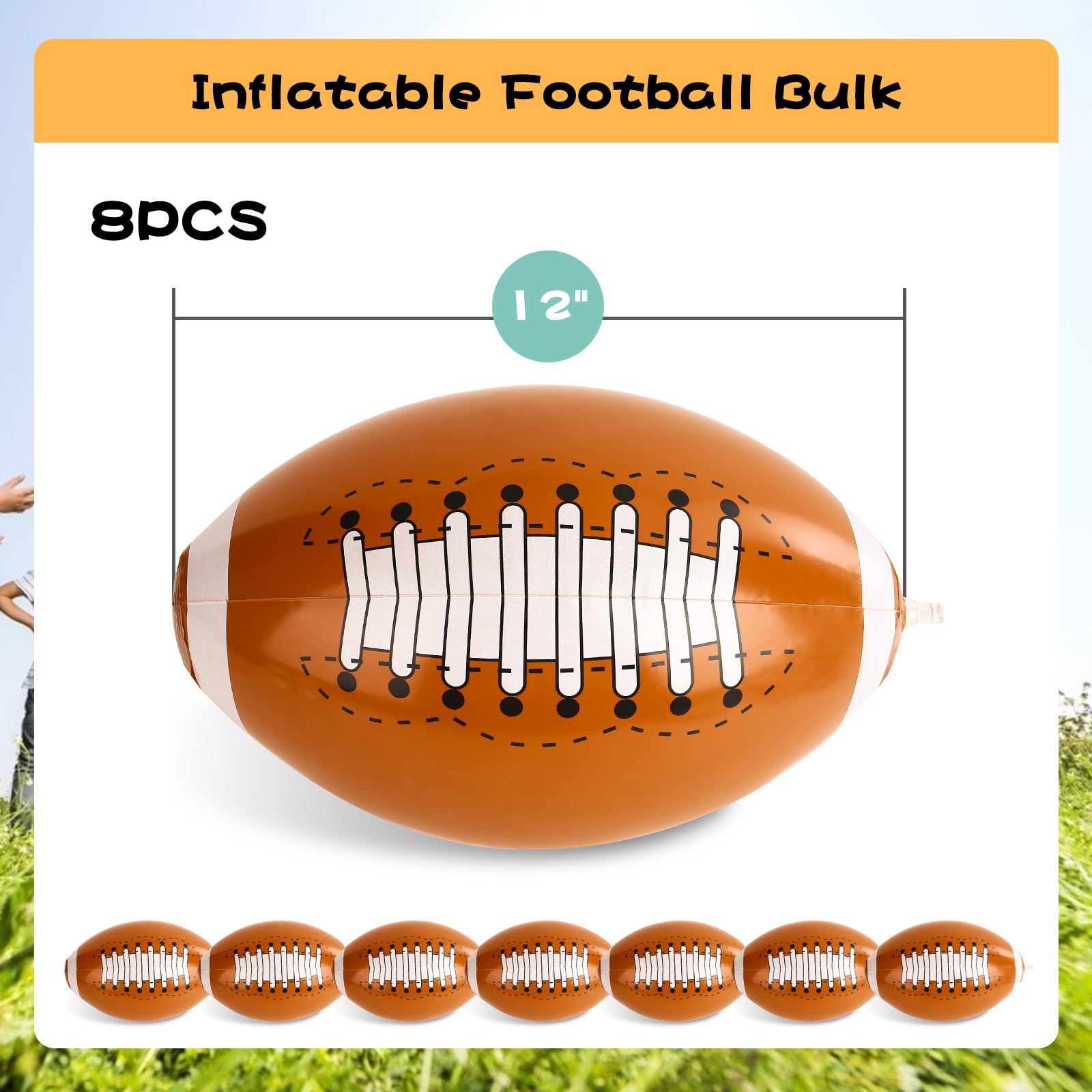 Snapklik.com : 8PCS Inflatable Football Bulk, 12 Inflatable Footballs ...