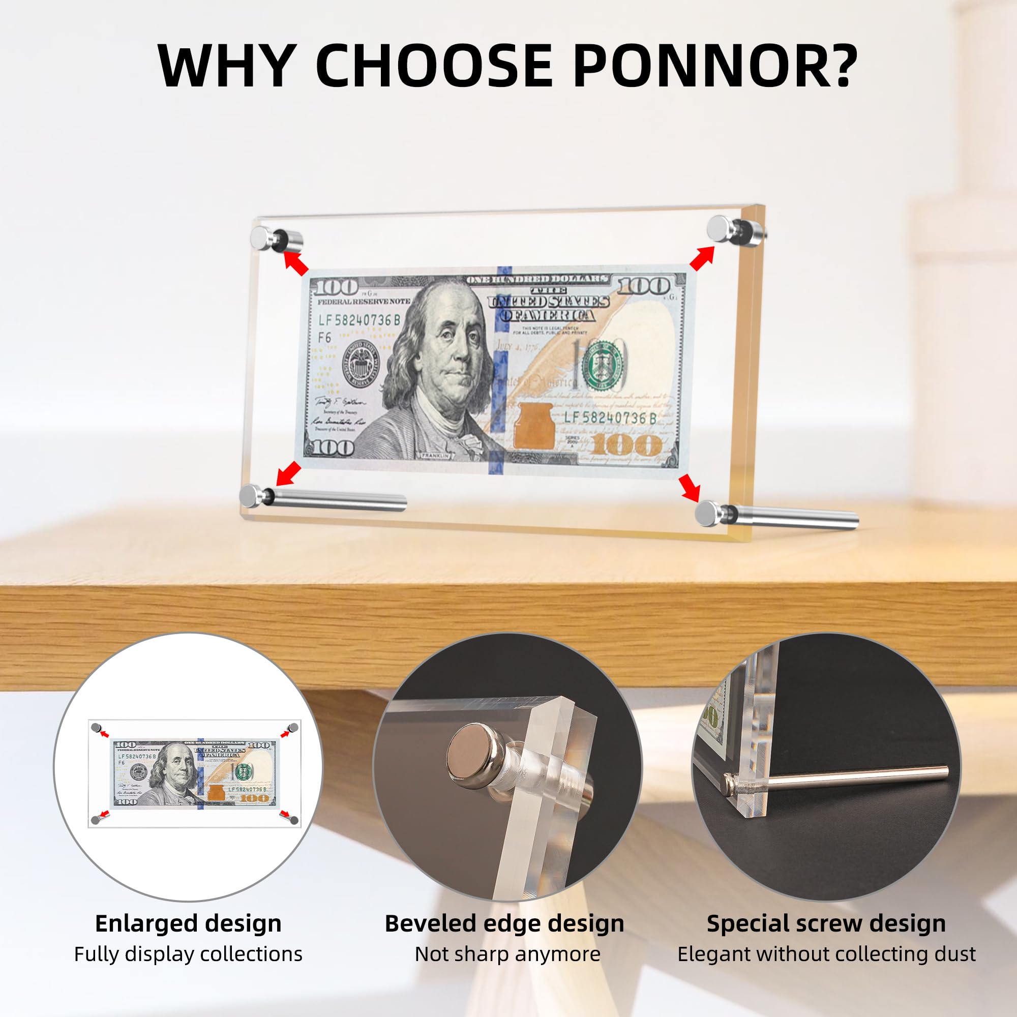 Snapklik.com : Dollar Bill Frame, Acrylic Currency Display Holder ...