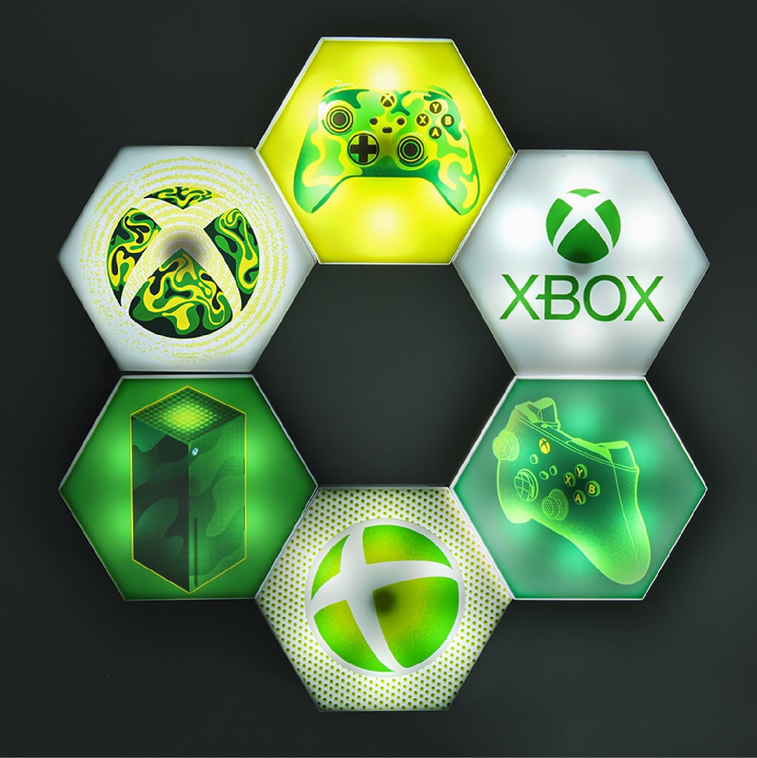 Paladone Hexagon LED Lights, Xbox Free Standing or Wall Mountable ...