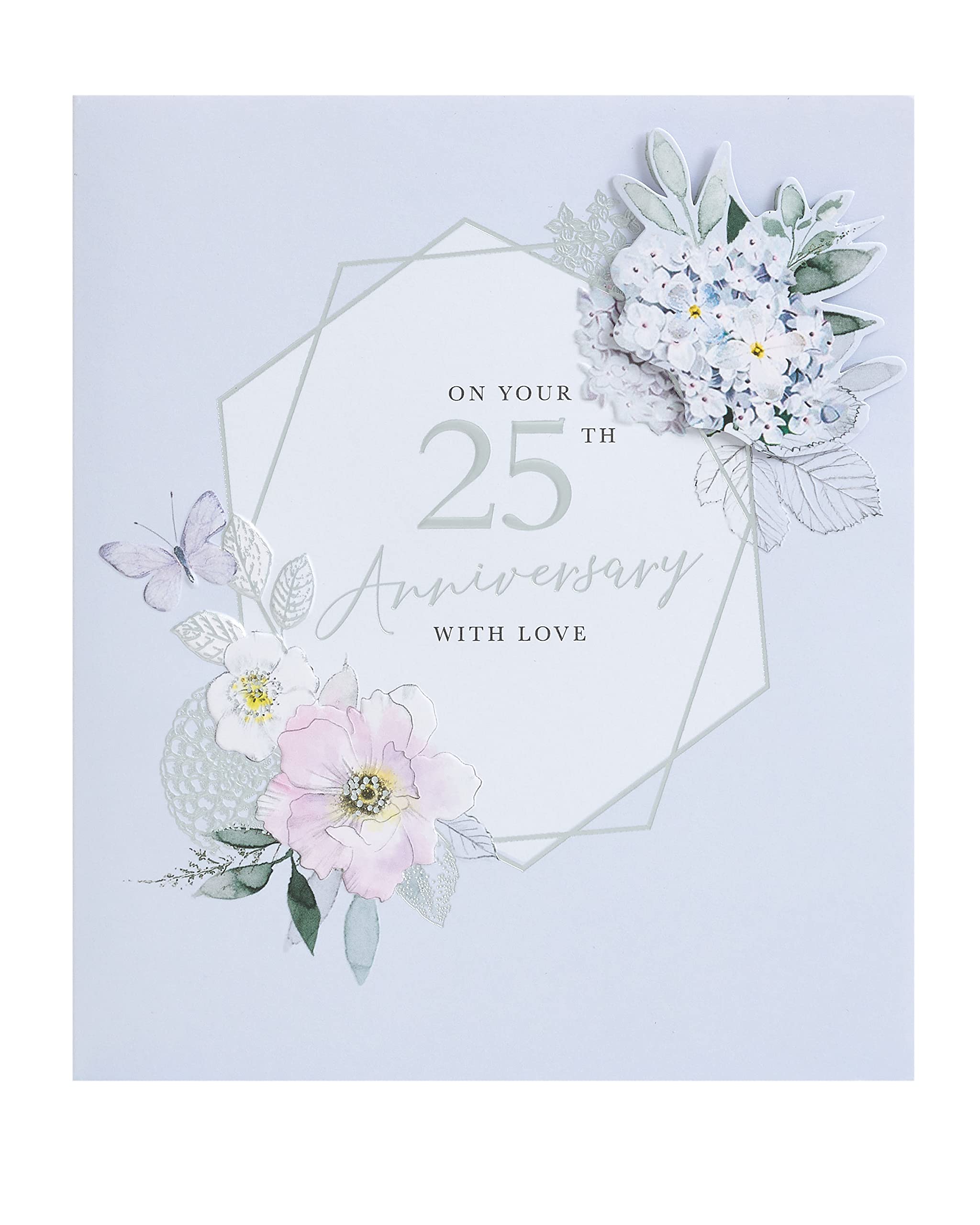 UK Greetings 25th Anniversary Card For Him/Her/Friend With Envelope ...