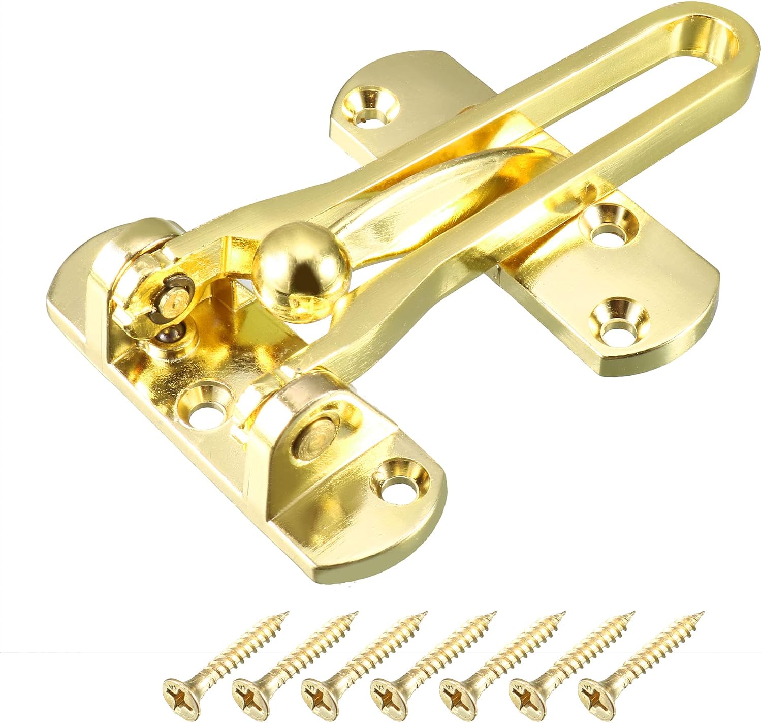 sourcingmap Door Restrictor Lock Catch Metal Security Chain Latch Gold ...