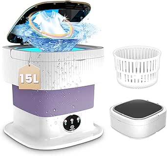 Amazon.com: Portable Washing Machine, 15L Upgraded Mini Washing Machine ...