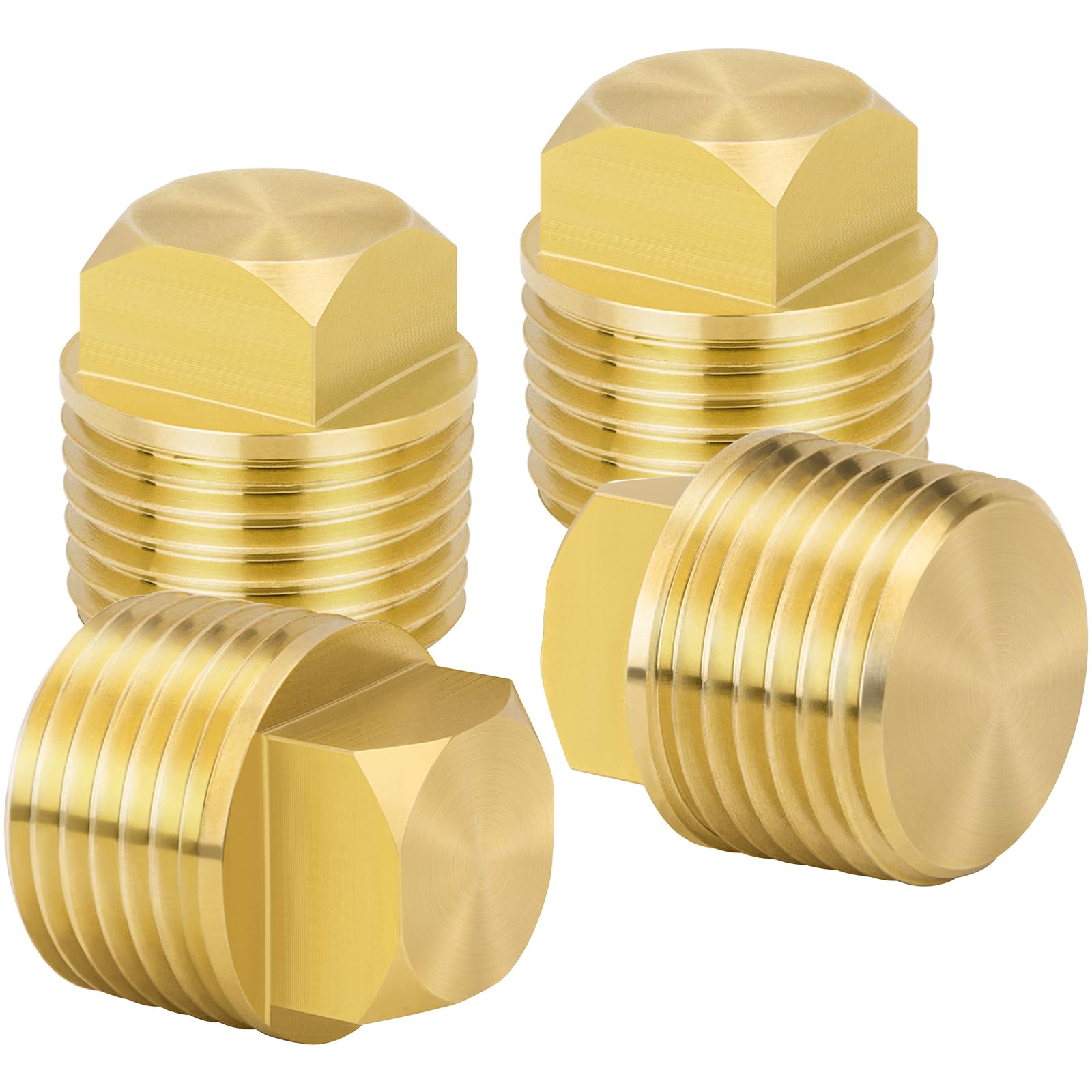 Jon Boat Plug 4-Pack Solid Brass Boat Drain Plugs - 1/2" NPT Thread For ...