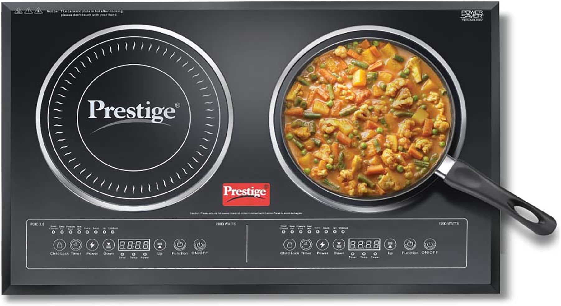 Buy Prestige PDIC 3.0 Double Induction Cooktop(3200W, Black, 2 Burner ...