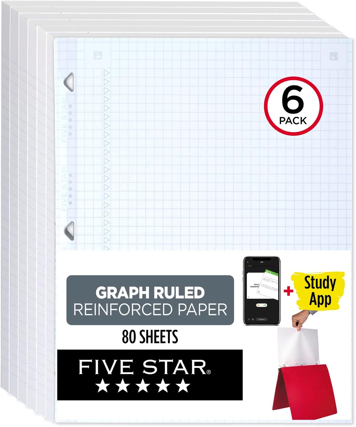 Brandclub - Five Star Loose Leaf Paper + Study App, 6 Pack, Notebook ...