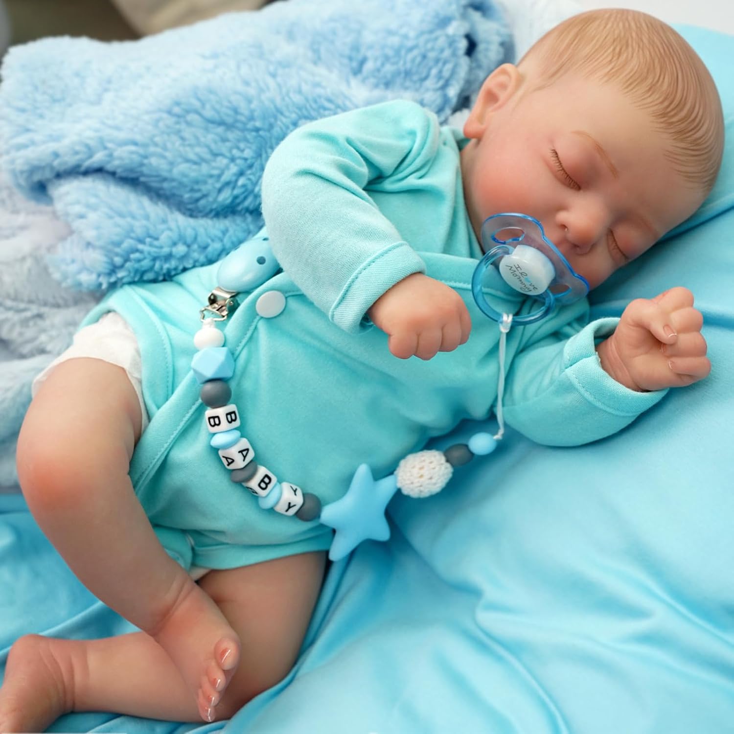 Amazon.com: MYREBABY 17" Lifelike Reborn Sleeping Baby Boy Doll Soren ...