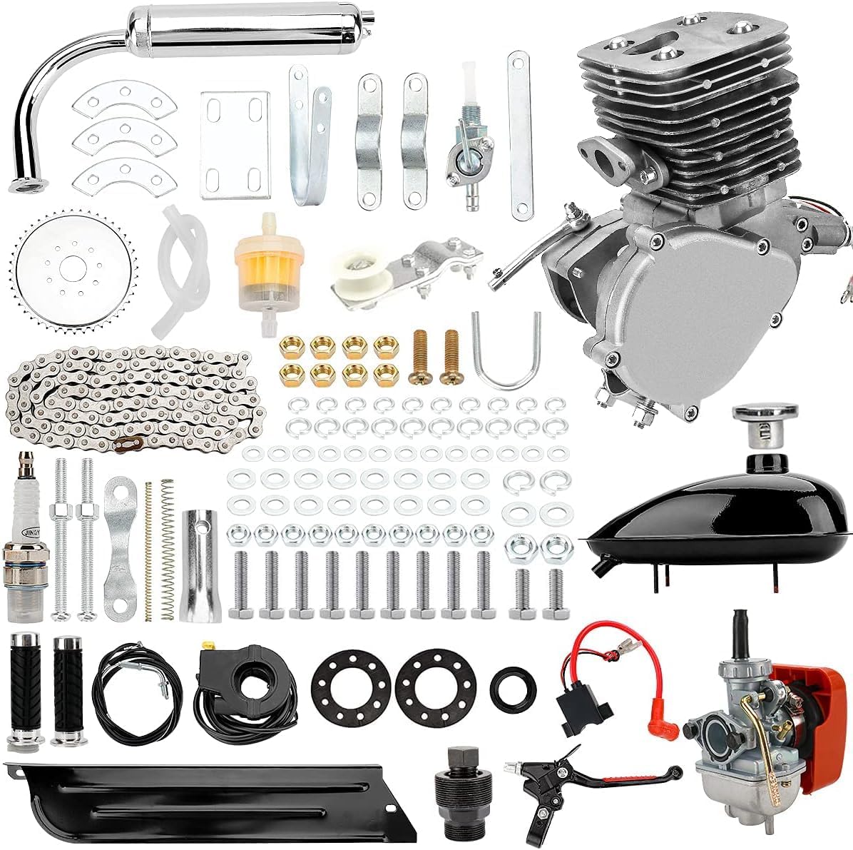 Togarhow 110cc 2-Stroke Bicycle Gasoline Engine Motor Kit DIY Motorized ...