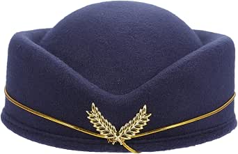Amazon.com: OFFSCH Airline Attendant Hat Stewardess Beret Hat for ...