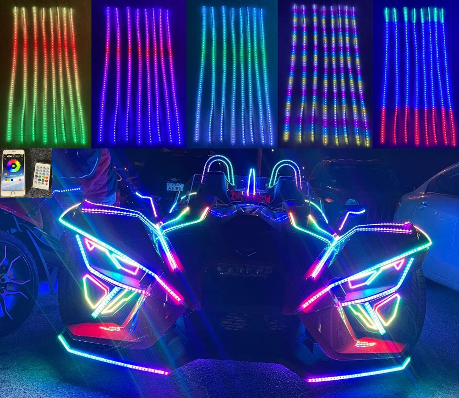 Amazon.com: 8PCS 2FT 60cm 24" Dream Color Chasing Light Strips ...