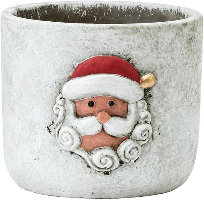 Amazon.com : Napco Rustic Concrete Santa Face Planter Distressed 3D Pot ...