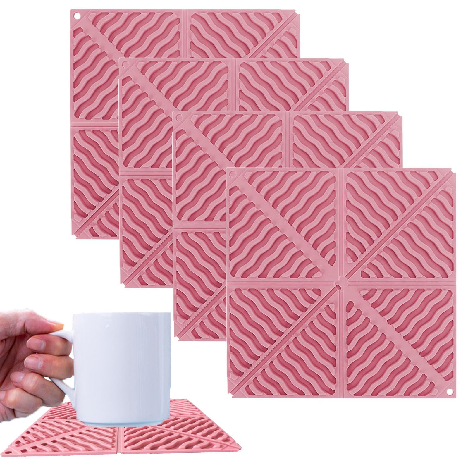 Amazon.com: 4PCS Silicone Pot Holders, Trivets for Hot Dishes, Silicone ...