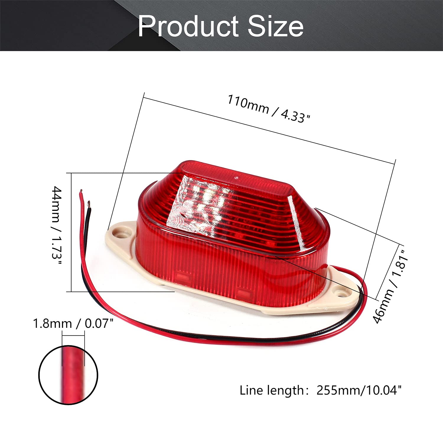 Air Raid Siren Othmro 110V Warning Light - 3W Strobe Tower With Buzzer ...
