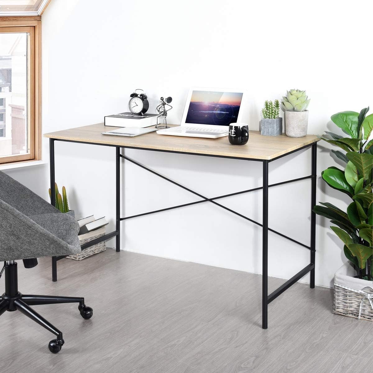 Amazon.com: FurnitureR Computer Desk 42.7-Inch Home Office Desk Student ...