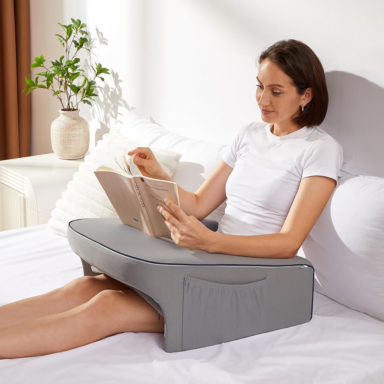 Amazon.com: Laptop Stand for Bed,Lap Desk Pillow,Memory Foam Reading ...