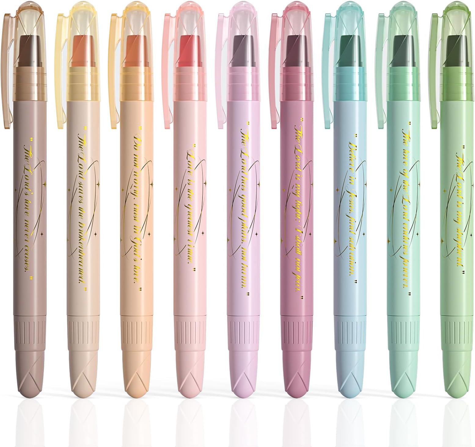 WEMATE Bible Highlighters No Bleed, 9PCS Assorted Colors Gel ...