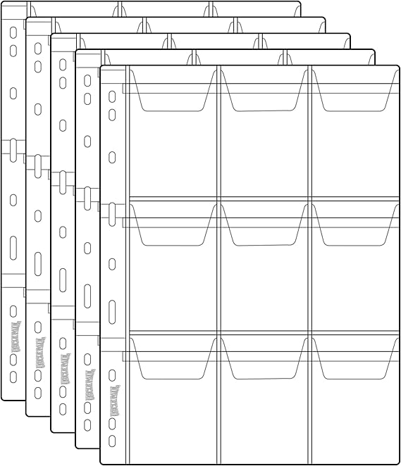 Amazon.com : Coin Collecting Pages 5 Sheets 9 Pockets Standard 9Hole ...