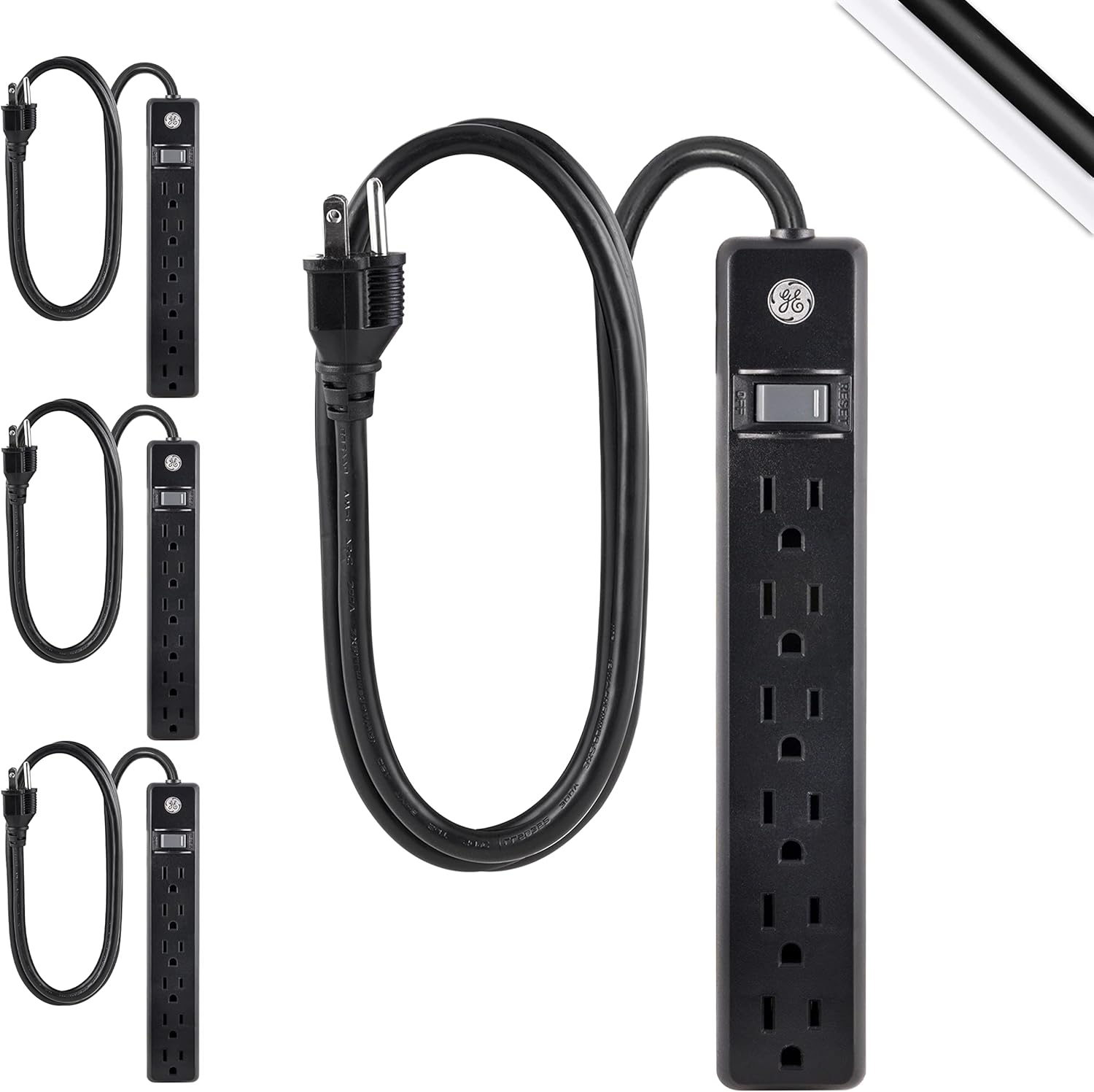 Amazon.com: GE 6-Outlet Power Strip, 4 Pack, 6 Ft Extension Cord, Heavy ...