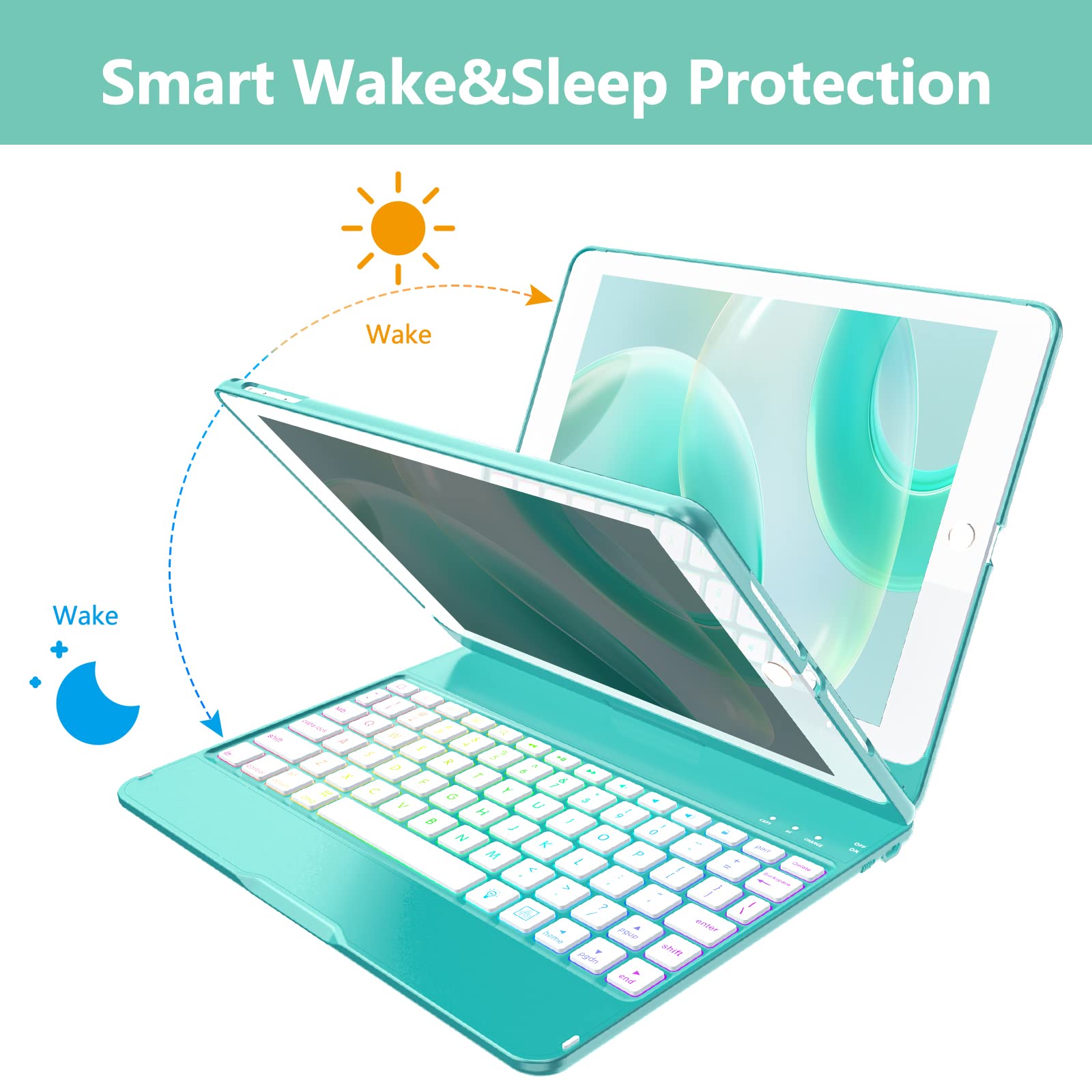 MMK Keyboard Case Compatible for iPad 9.7 Inch 2018 6th Gen, Detachable ...