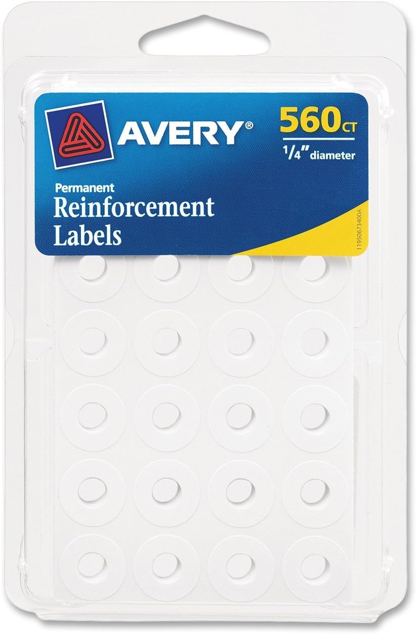 Amazon.com : Hole Reinforcement Labels, 1/4-In., 560-Ct. : Paper ...