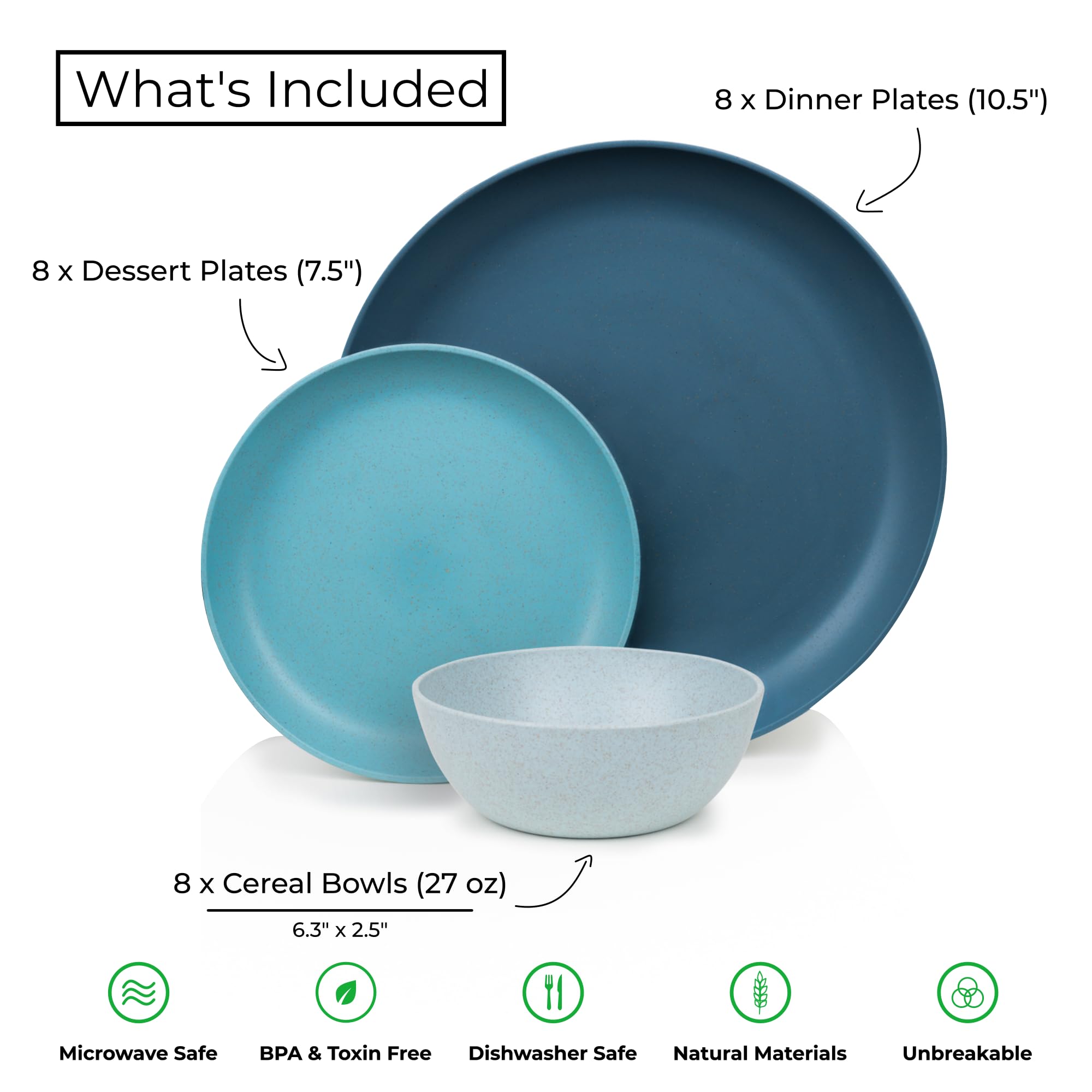 Breakfast Bowls Grow Forward Wheat Straw Bowls Set Of 8 - 20oz ...