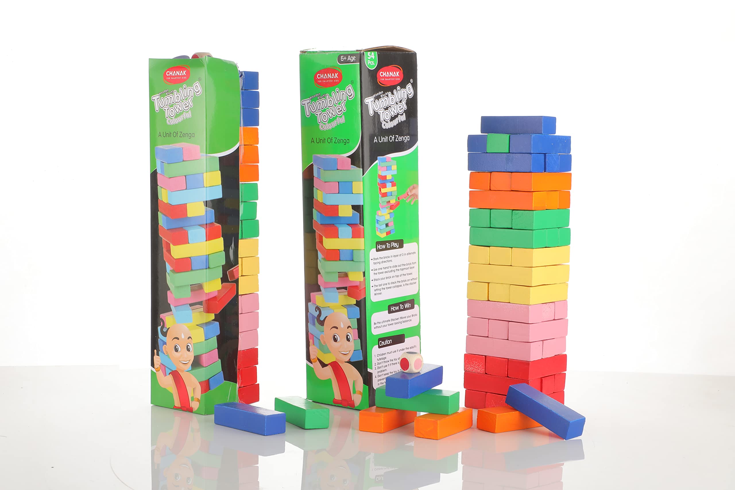 Buy Aditi Toys 54pcs Colorful Tumbling Tower A Unit of Zenga Wooden ...