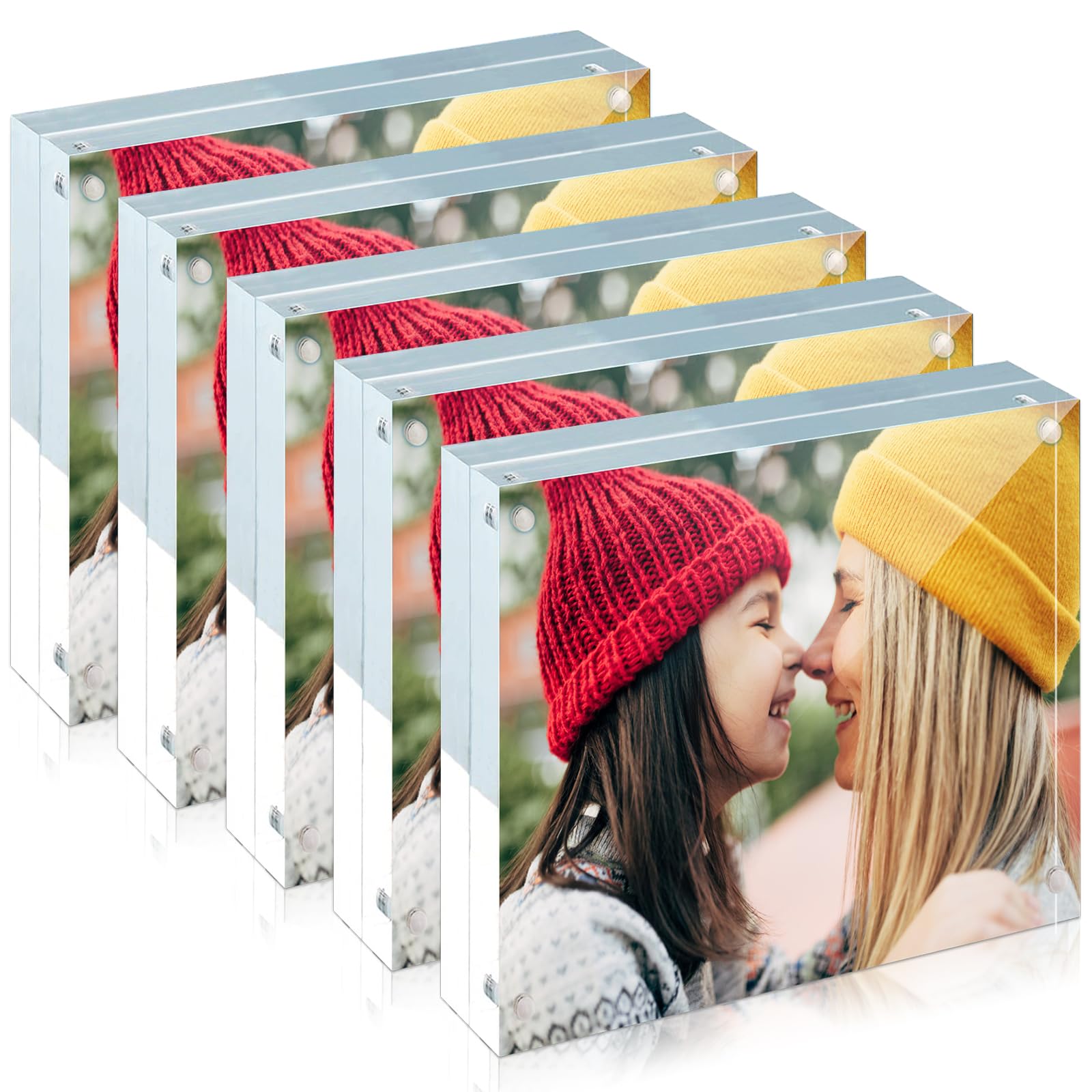 Amazon.com - ILYXY 5 Pack Acrylic Frame 5x5, 20% Thicker, 20mm Thick ...