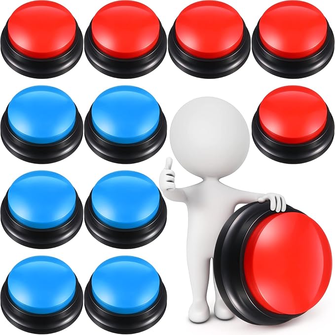 Amazon.com: Yunsailing 12 Pack Game Show Buzzer Button Answer Buzzers ...