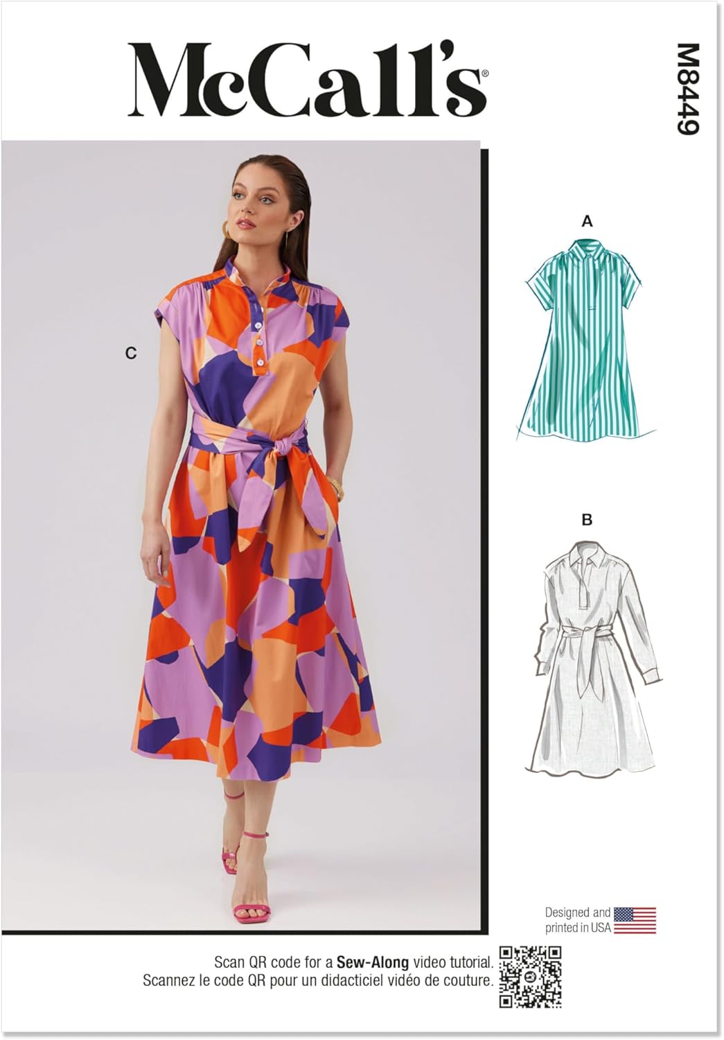 Amazon.com: McCall's M8449K5 Misses' Pullover Dresses and Sash Sewing ...