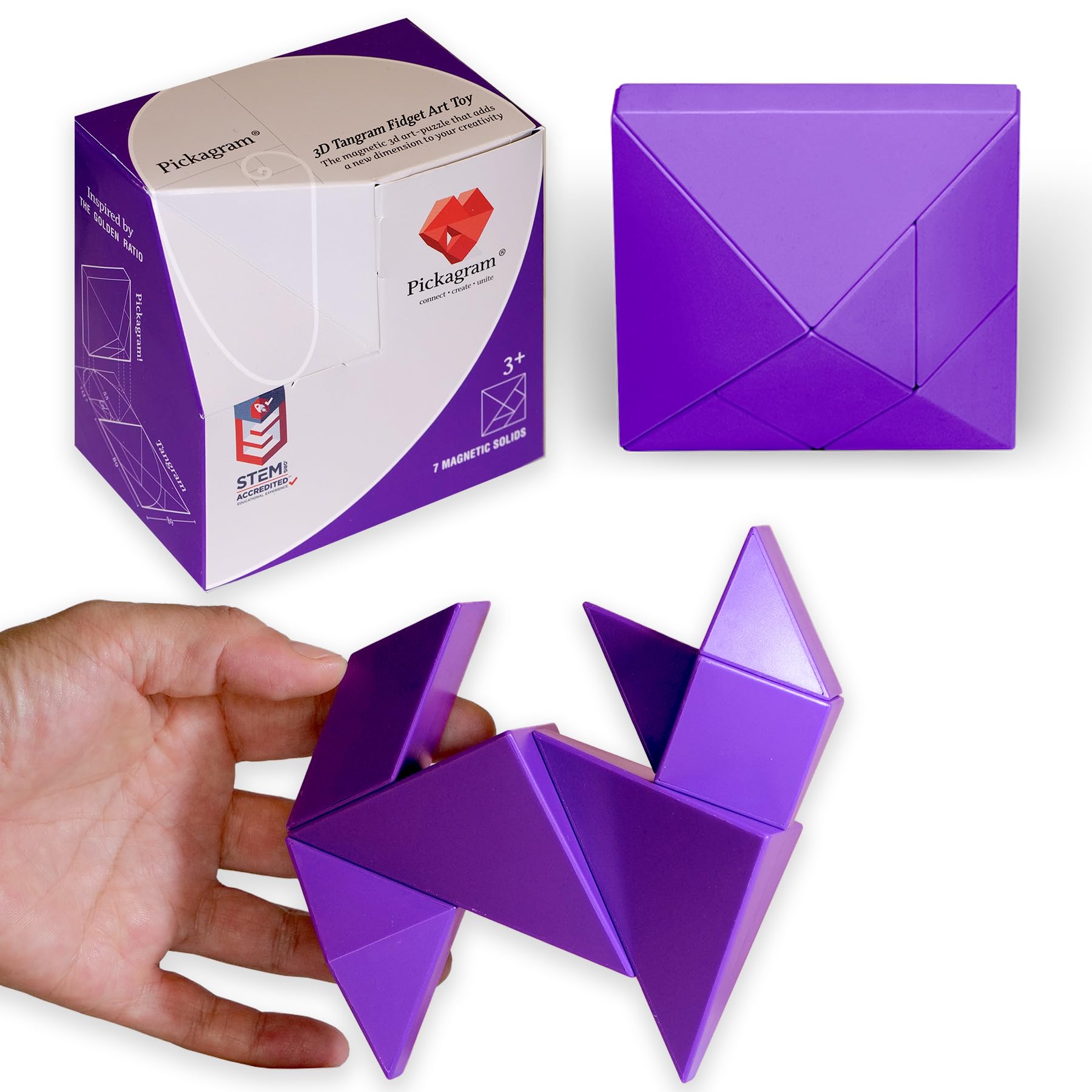 Amazon.com: Pickagram Tangrams for Kids Ages 8-12 & Adults 3D Magnetic ...