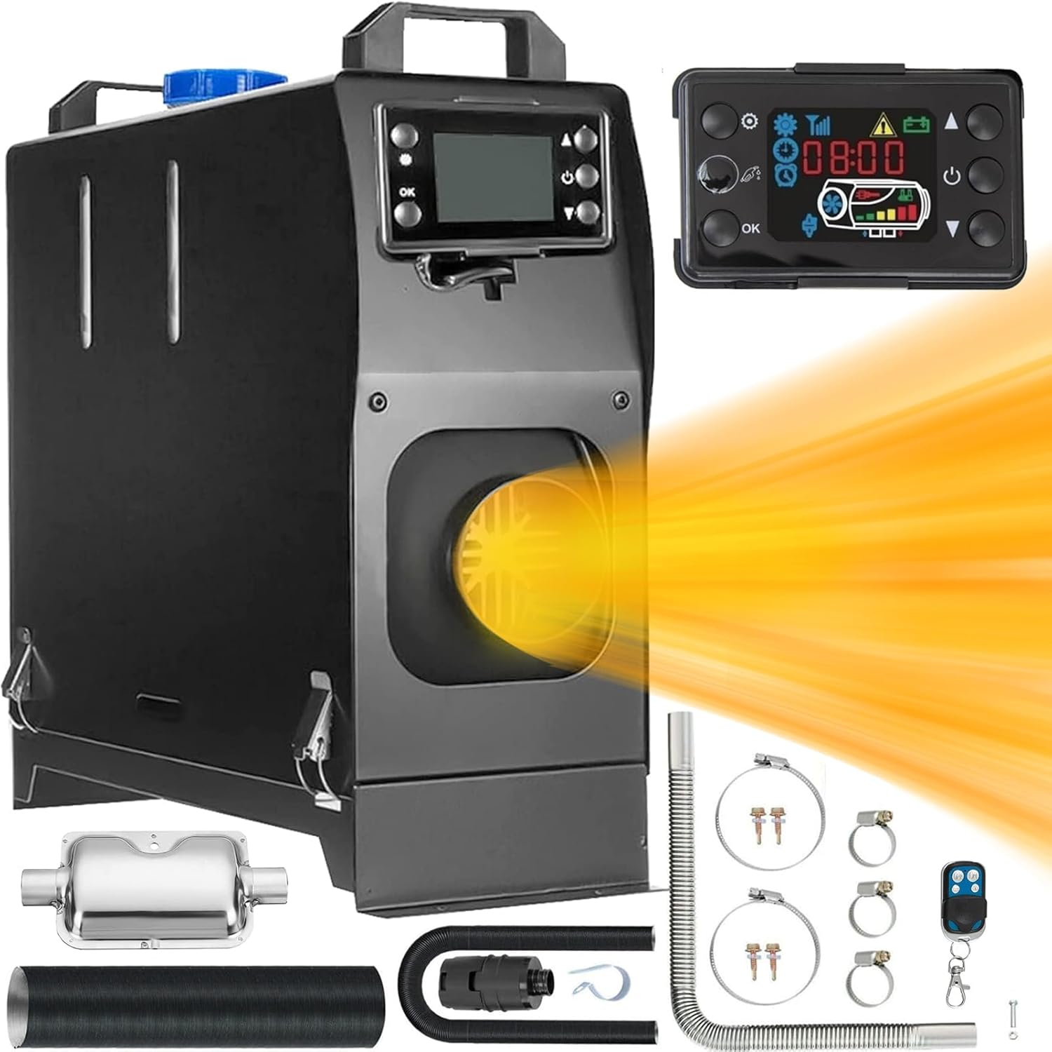 PRIJESSE All-inOne Diesel Air Heater, 12V 5KW Parking Heater Diesel ...