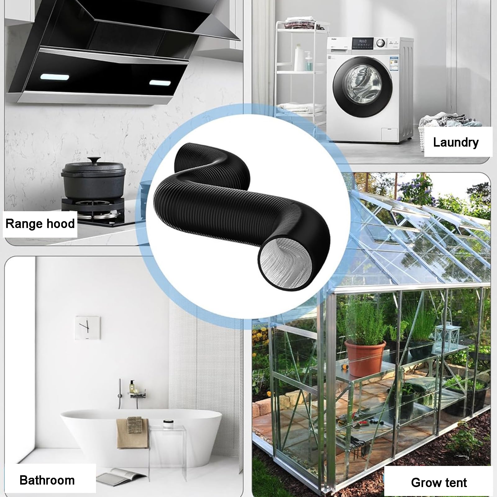 Snapklik.com : Steelsoft 4 Inch Flexible Duct Hose 16 FT