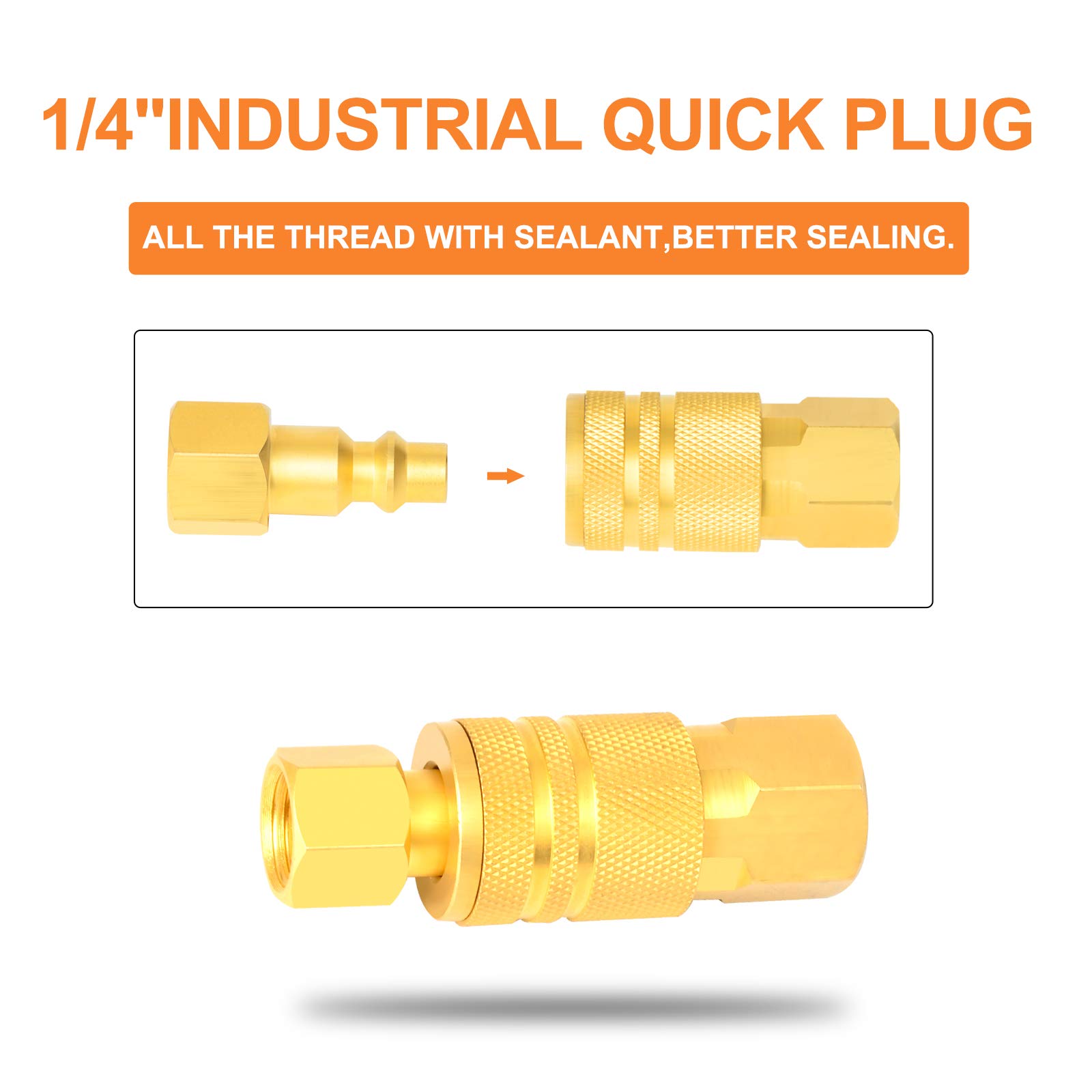 Snapklik.com : GASHER 1/4-Inch NPT Female Brass Industrial Air Plug ...