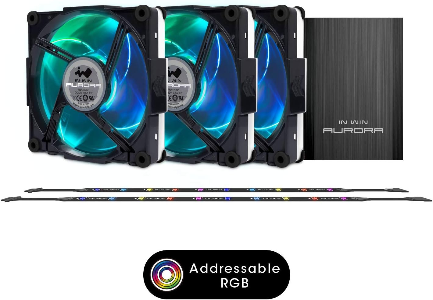 Amazon.com: InWin Aurora Fan Kit Black/Red 3 RGB LED 120mm Fan Two LED ...