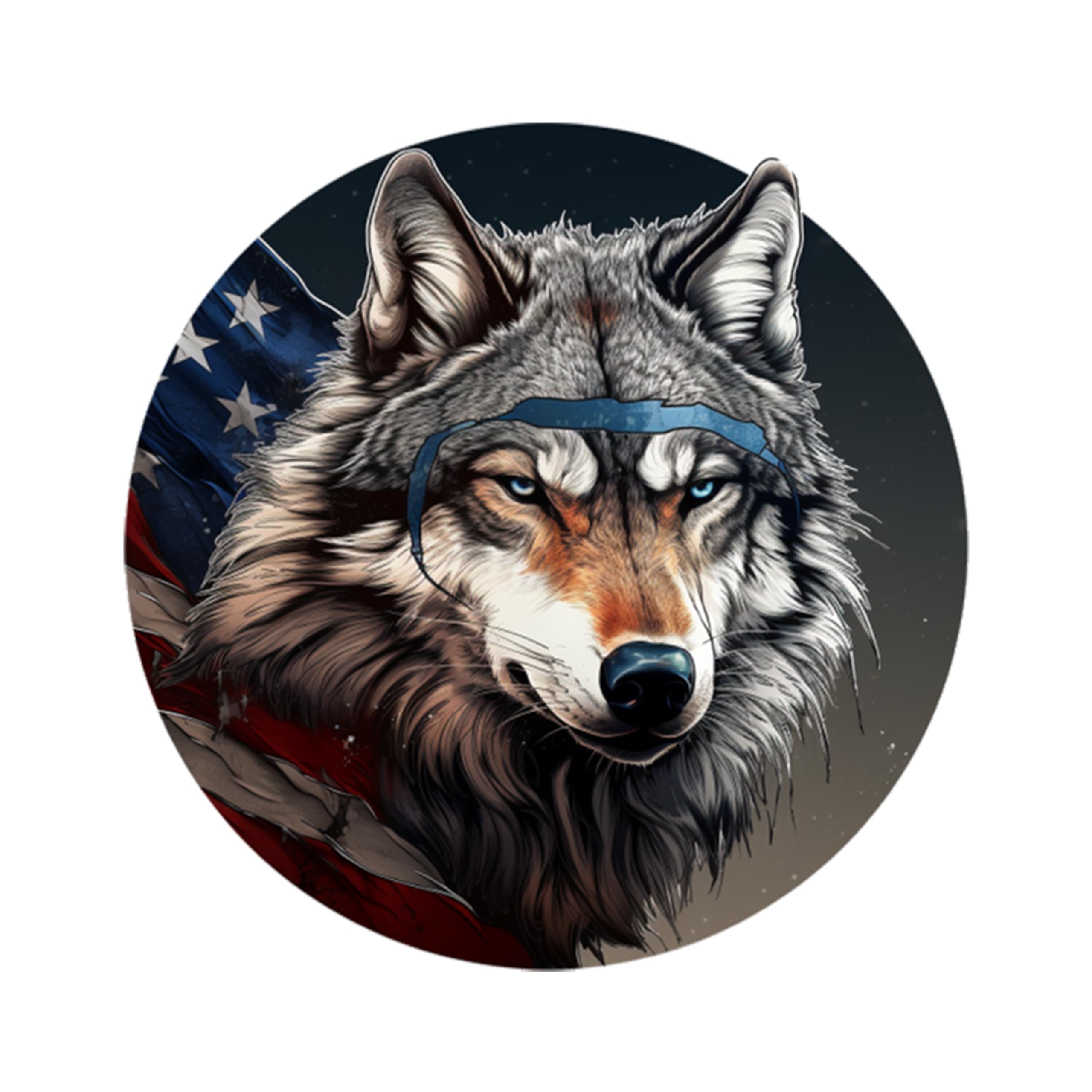 Amazon.com - Patriotic Wolf Sticker- Best gift for Family, Friends ...
