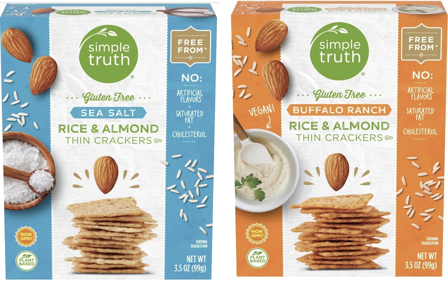 Amazon.com: Simple Truth - Rice & Almond Thin Crackers - Variety 2 Pack ...