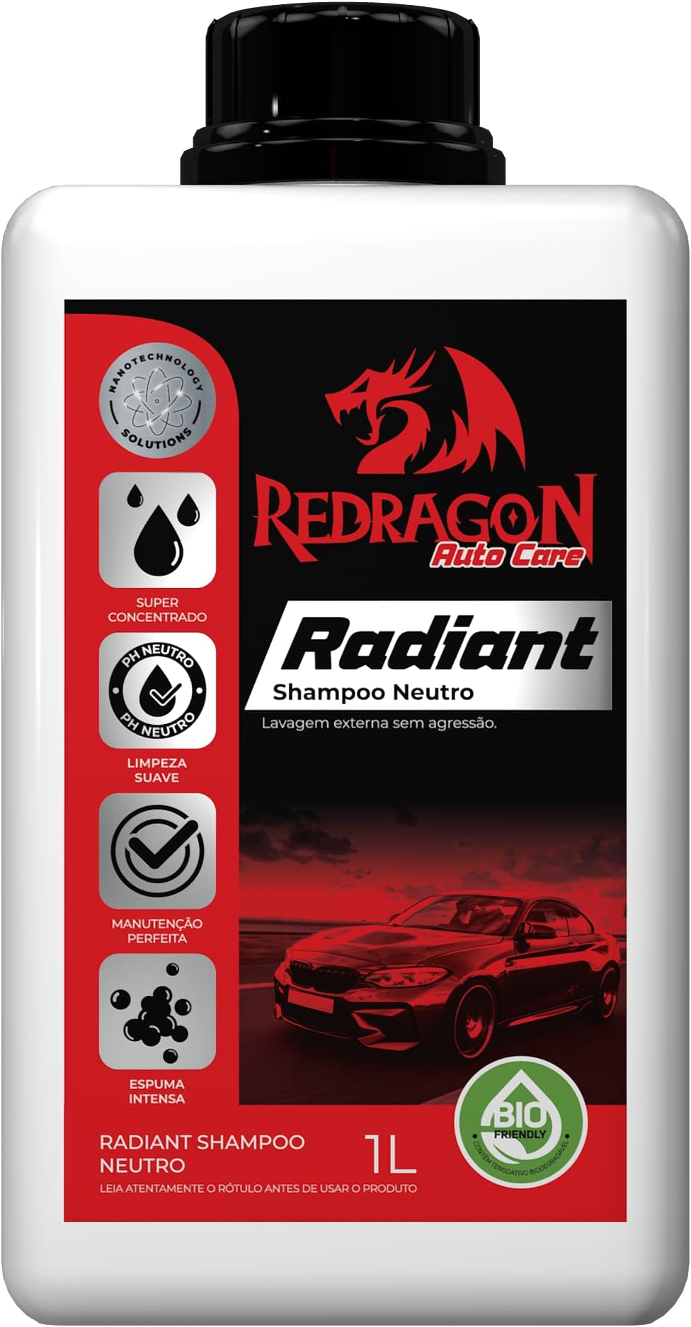 SHAMPOO NEUTRO CONCENTRADO AUTOMOTIVO REDRAGON AUTO CARE RADIANT 1 L ...