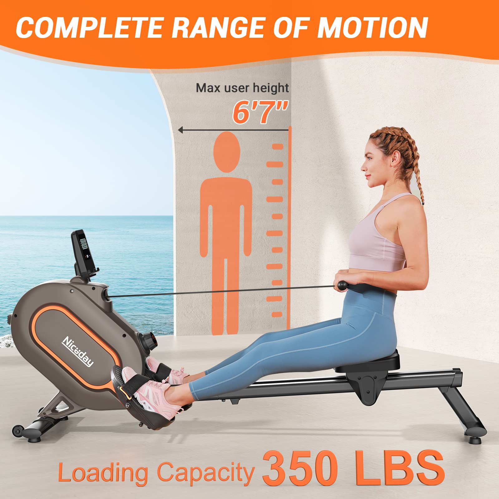 Snapklik.com : Niceday Magnetic Rowing Machine For Home Exercise, Rower