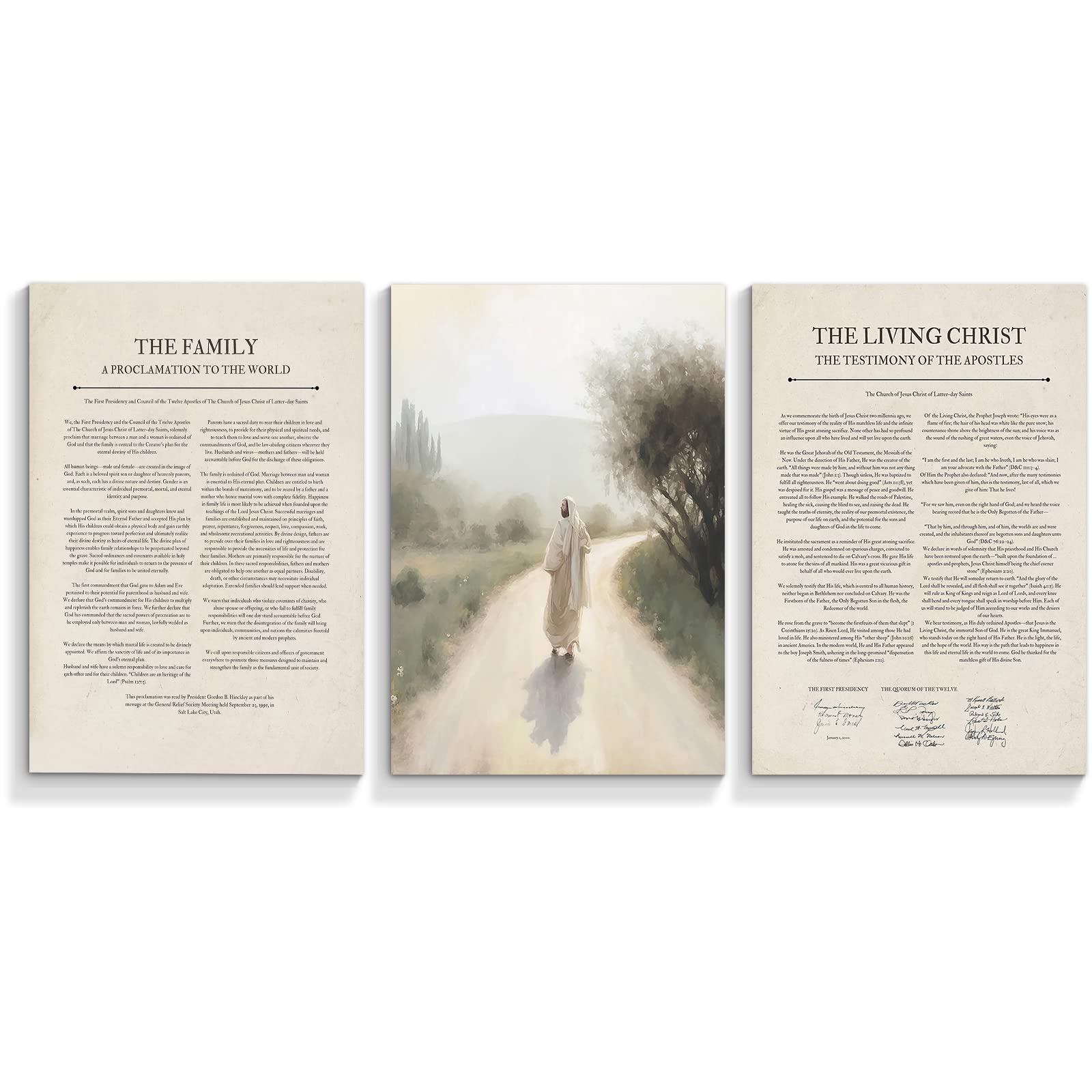 Amazon.com: QUTBAG 3 Piece The Living Christ Family Proclamation Canvas ...
