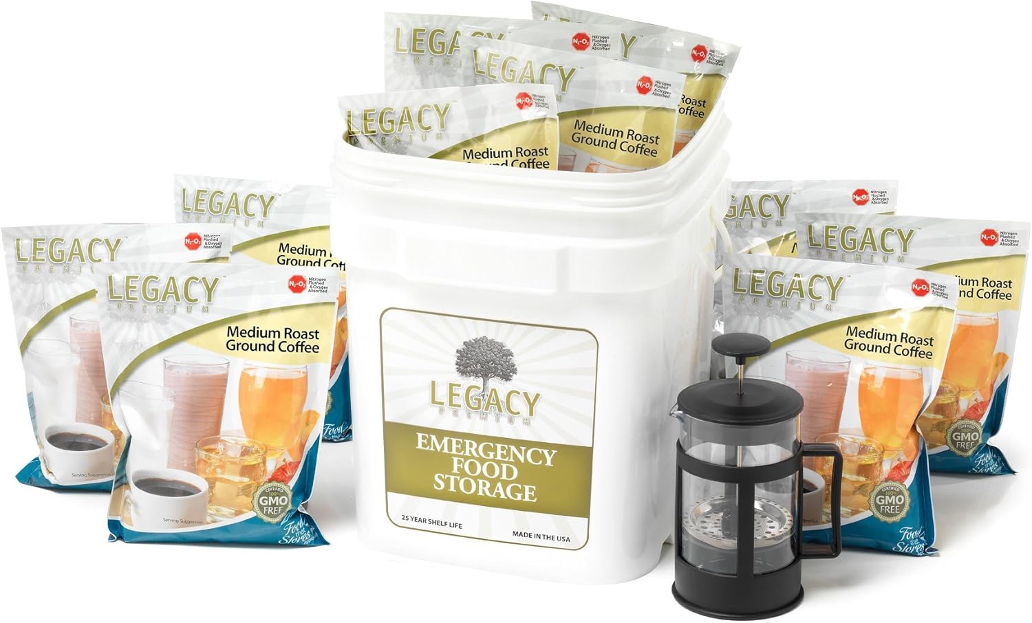 Legacy Disaster Preparedness Supplies - 350 Serving Ground Coffee with ...