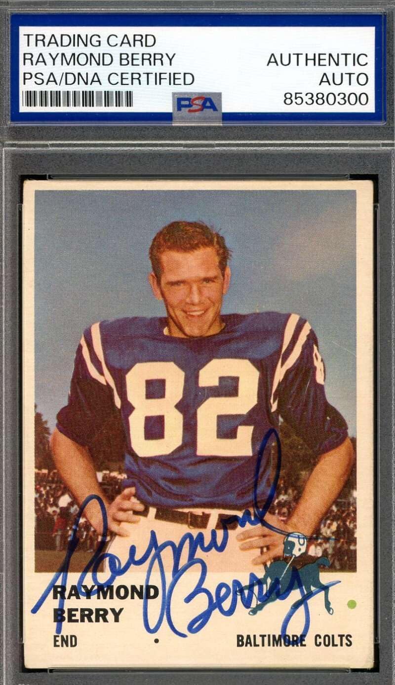 Amazon.com: Raymond Berry PSA DNA Signed 1961 Fleer Autograph ...