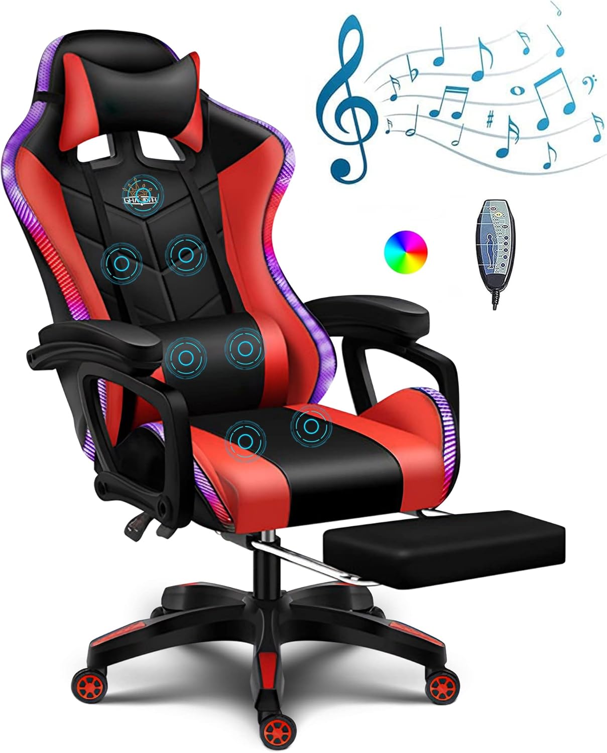 Amazon.com: WLYMQFC Gaming Chair with RGB Lights, Gaming Chair with ...