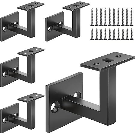 Amazon.com: 5 Pack 304 Stainless Steel Square Matt Black Handrail ...