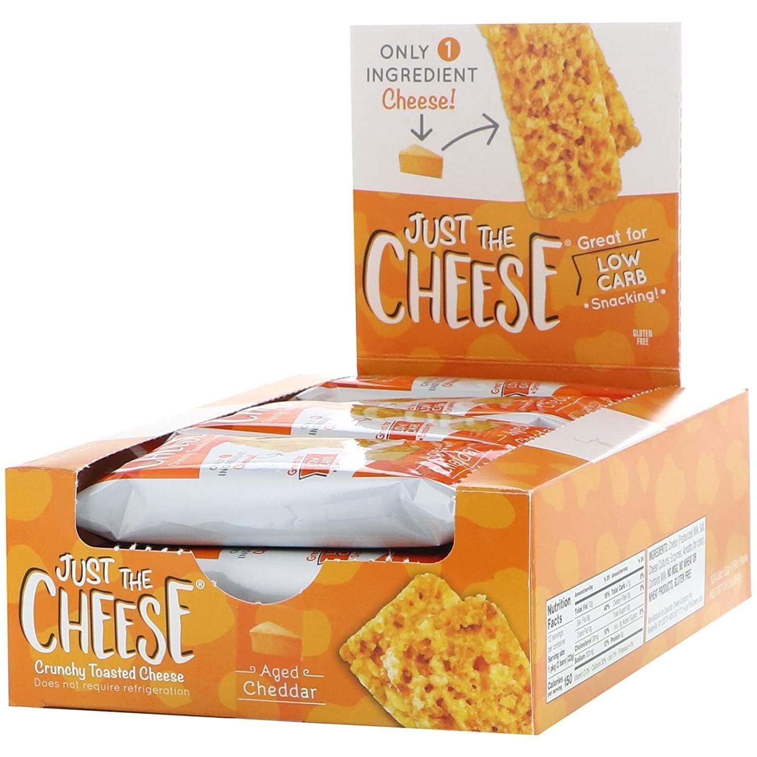 Amazon.com: Just The Cheese® - Aged Cheddar Bars - 12 Two-Bar Packs ...
