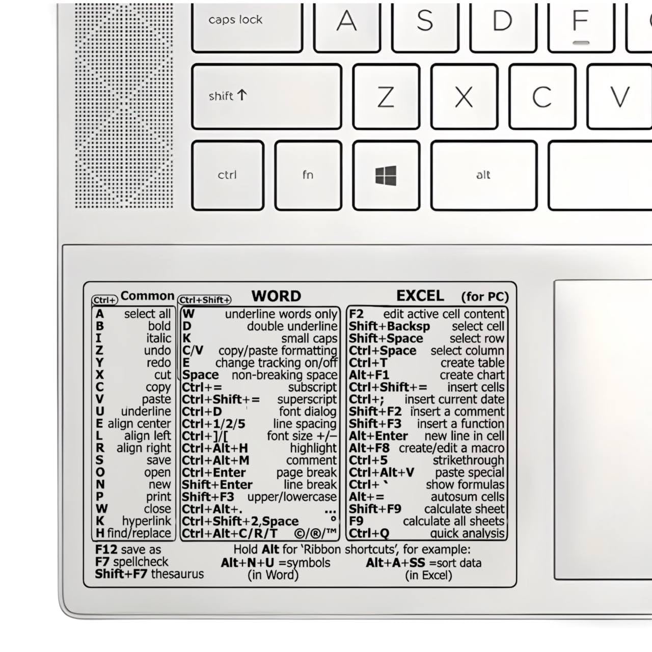 Keyboard Shortcut Sticker for Laptop Reference Guide Keyboard Shortcut ...