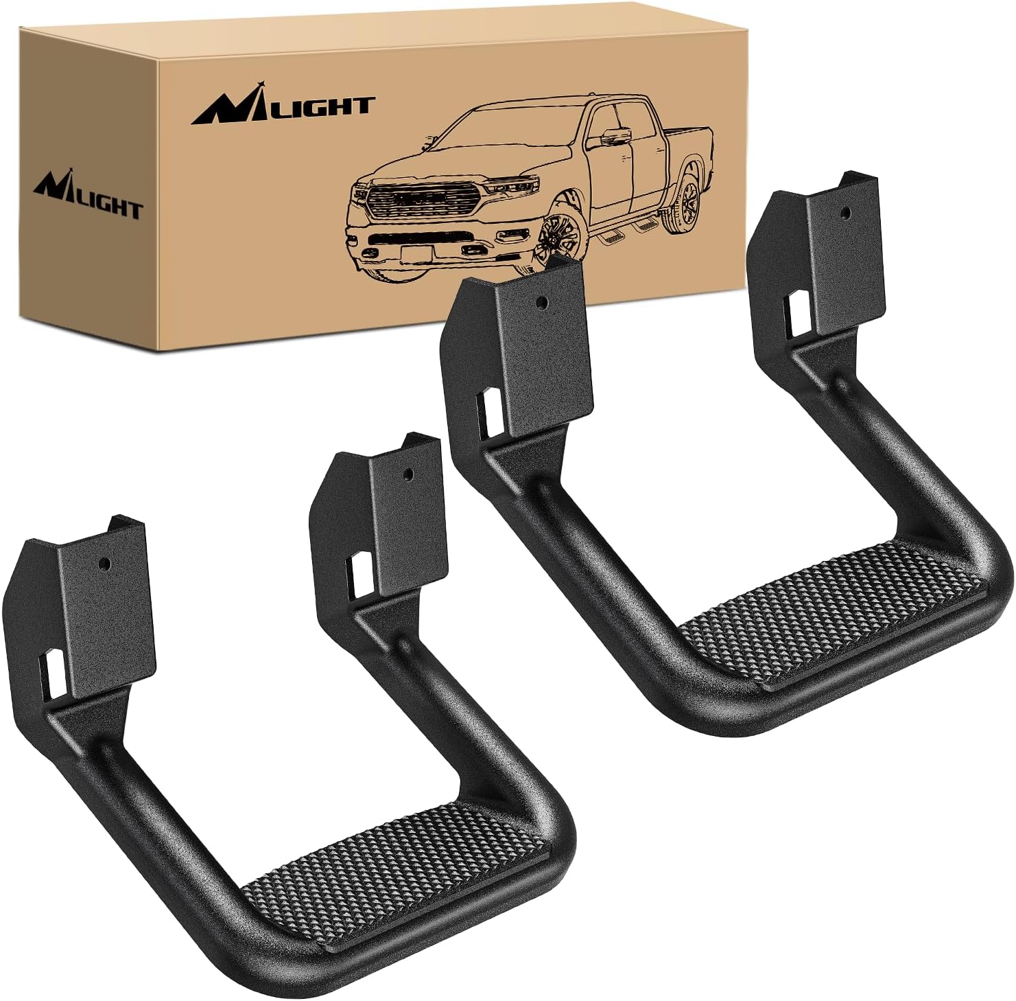 Amazon.com: Nilight Universal Side Step Slip-Proof Aluminum Side Hoop ...