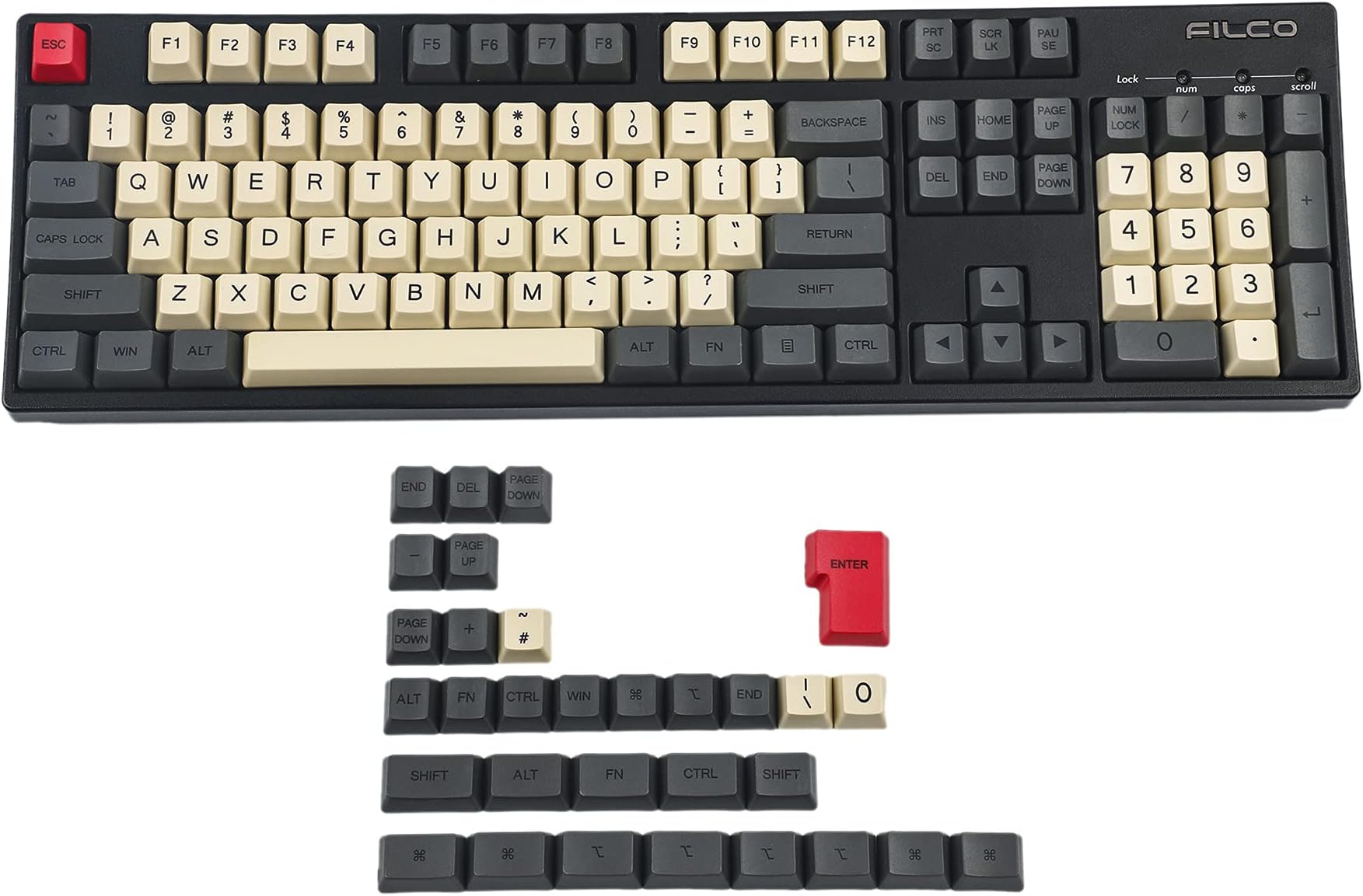 Amazon.com: YMDK Dye Sub Carbon 96 84 ANSI ISO Keycaps OEM Profile ...