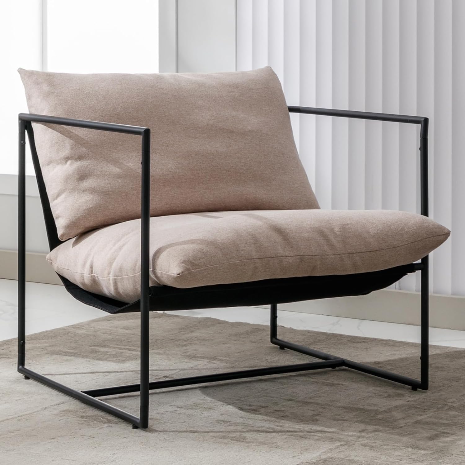 Amazon.com: PUREMIND Sling Chair, Soft Accent Chair with Steel Frame ...