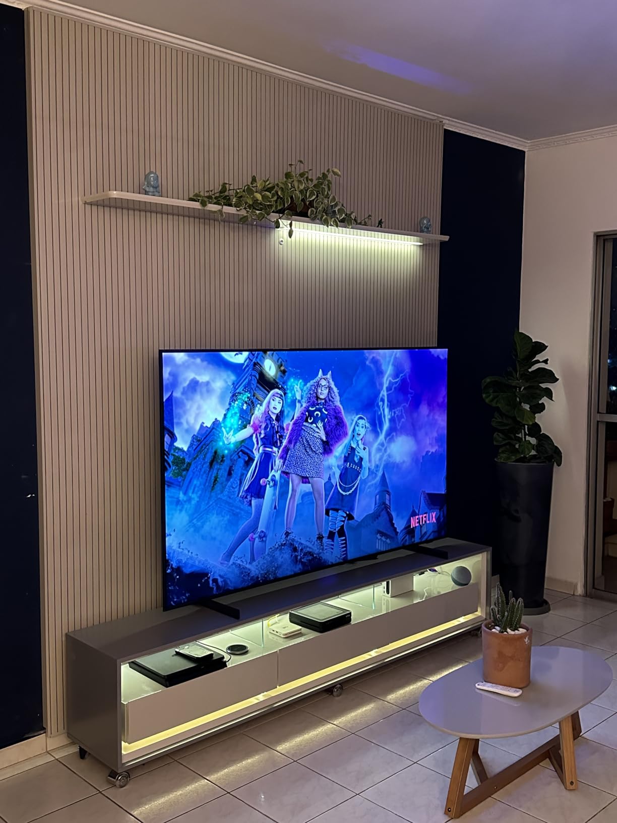 Rack com Painel para Tv até 75 Polegadas com Led com Rodízios Requinte ...