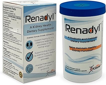 Renadyl (formerly named Kibow Biotics) for Kidney Health (60 Caps = One ...