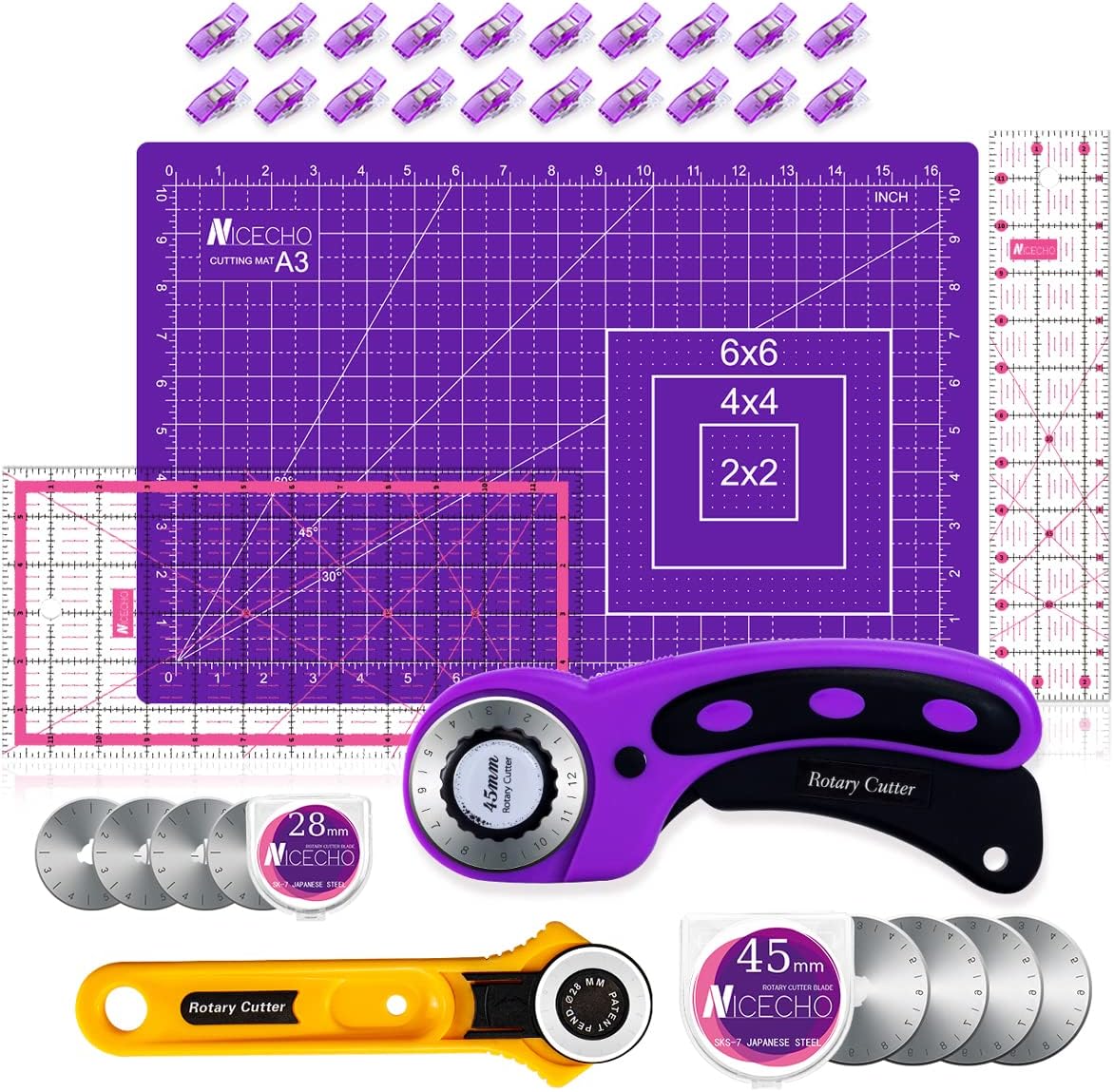 Amazon.com: Rotary Cutter Set, Audab Self Healing Sewing Mats Rotary ...